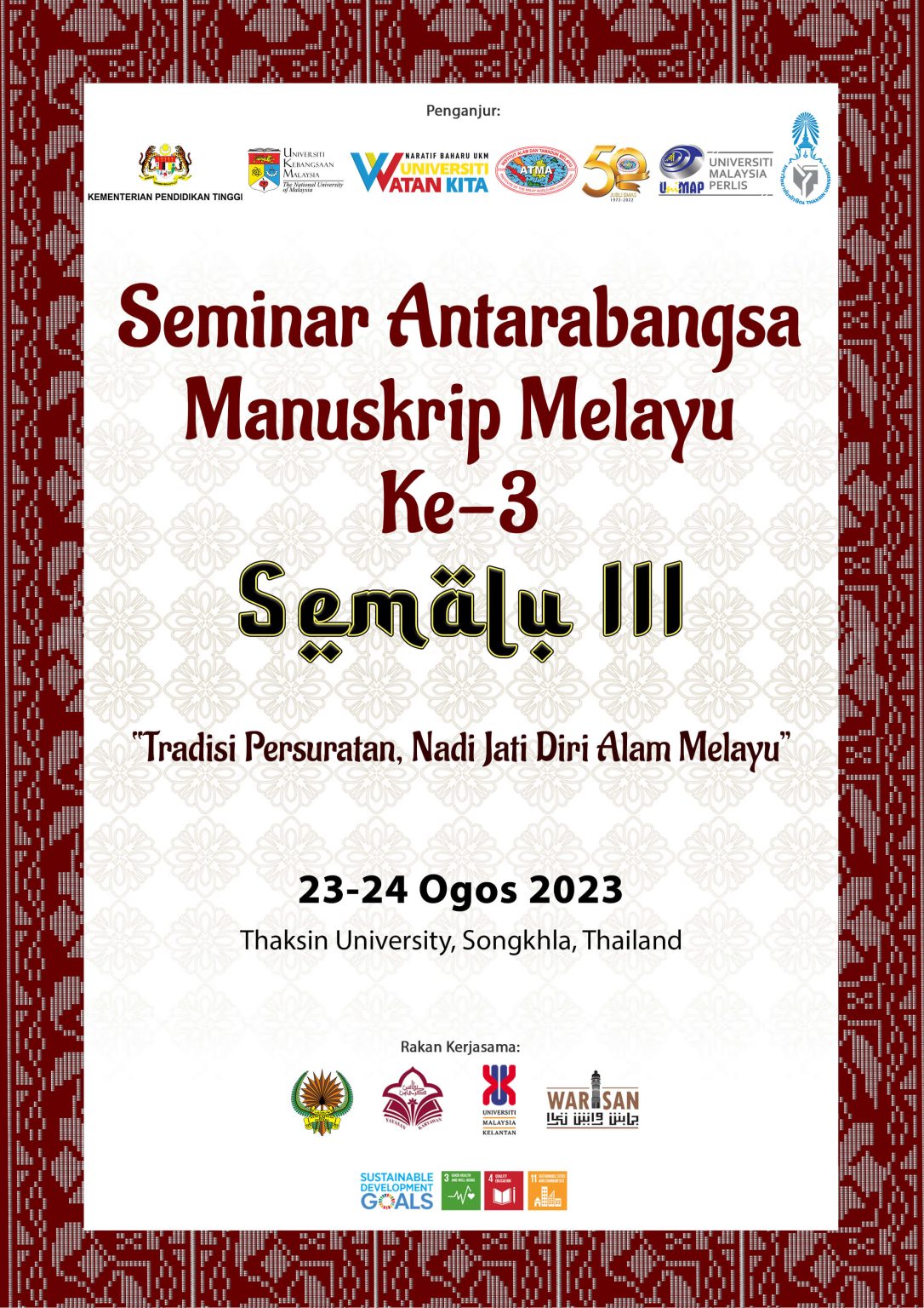 Seminar Antarabangsa Manuskrip Melayu (SEMALU-3) | INSTITUTE OF THE ...
