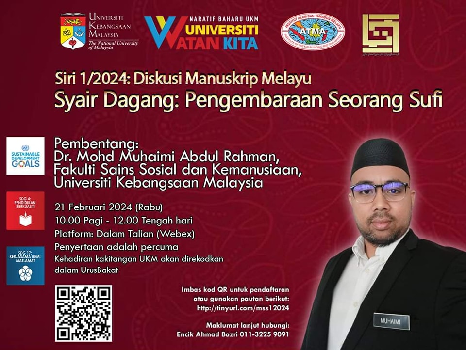 Undangan ke Diskusi Manuskrip Melayu (Siri 1/2024): Syair Dagang ...