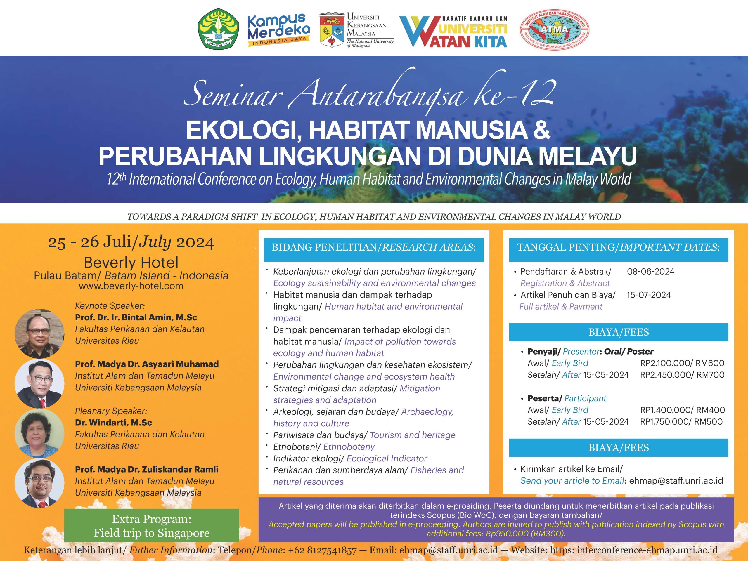 Panggilan Kertas Kerja: Seminar Antarabangsa ke-12 Ekologi, Habitat ...