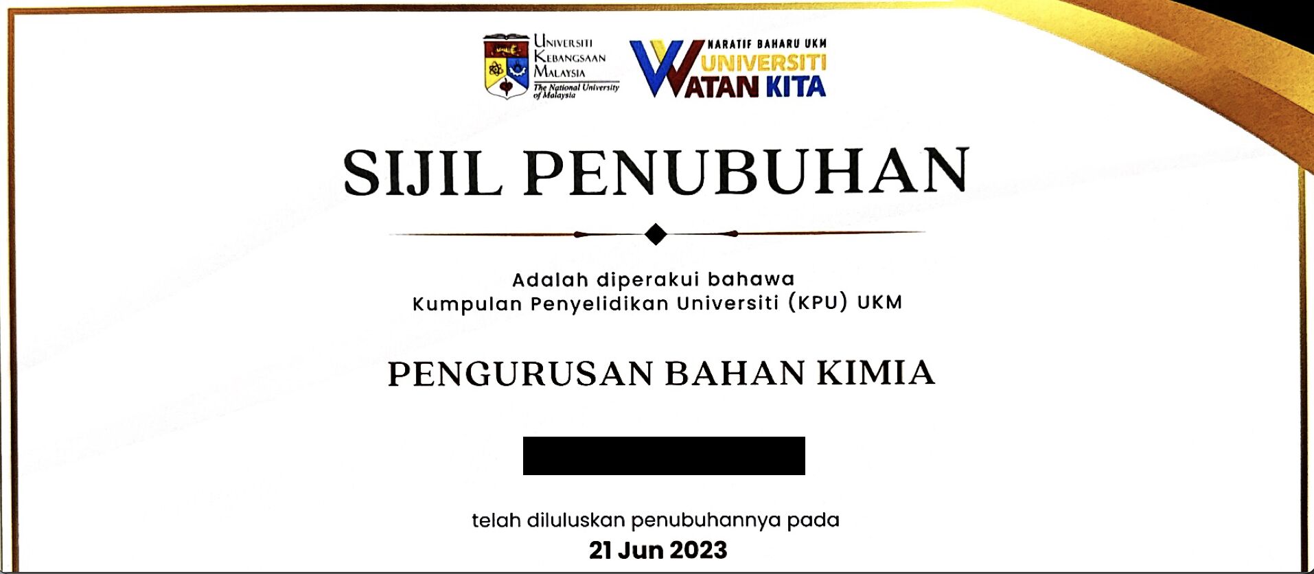 Recognition as University Research Group (Kumpulan Penyelidikan UKM ...