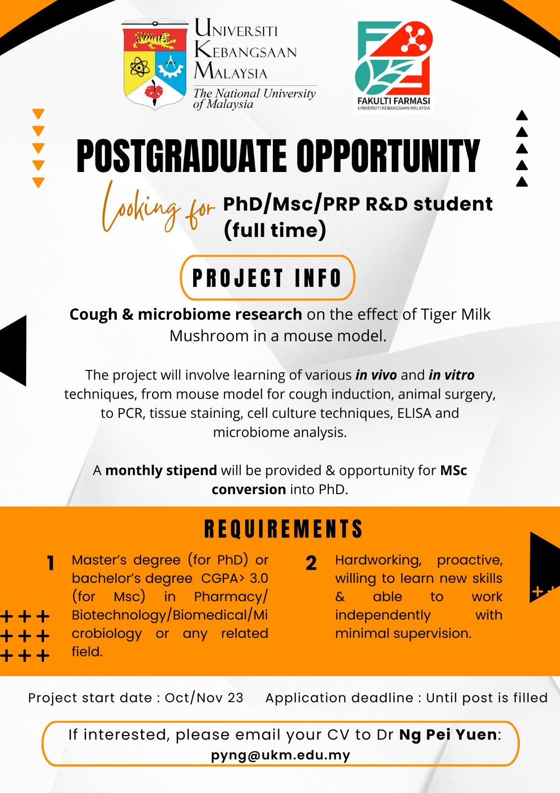 Postgraduate opportunity – Cough & microbiome research – Faculty of ...