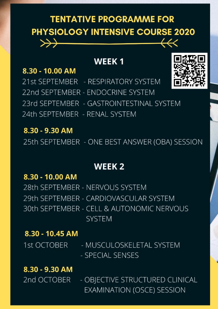 KURSUS INTENSIF FISIOLOGI 2020 - Jabatan Fisiologi, Fakulti Perubatan