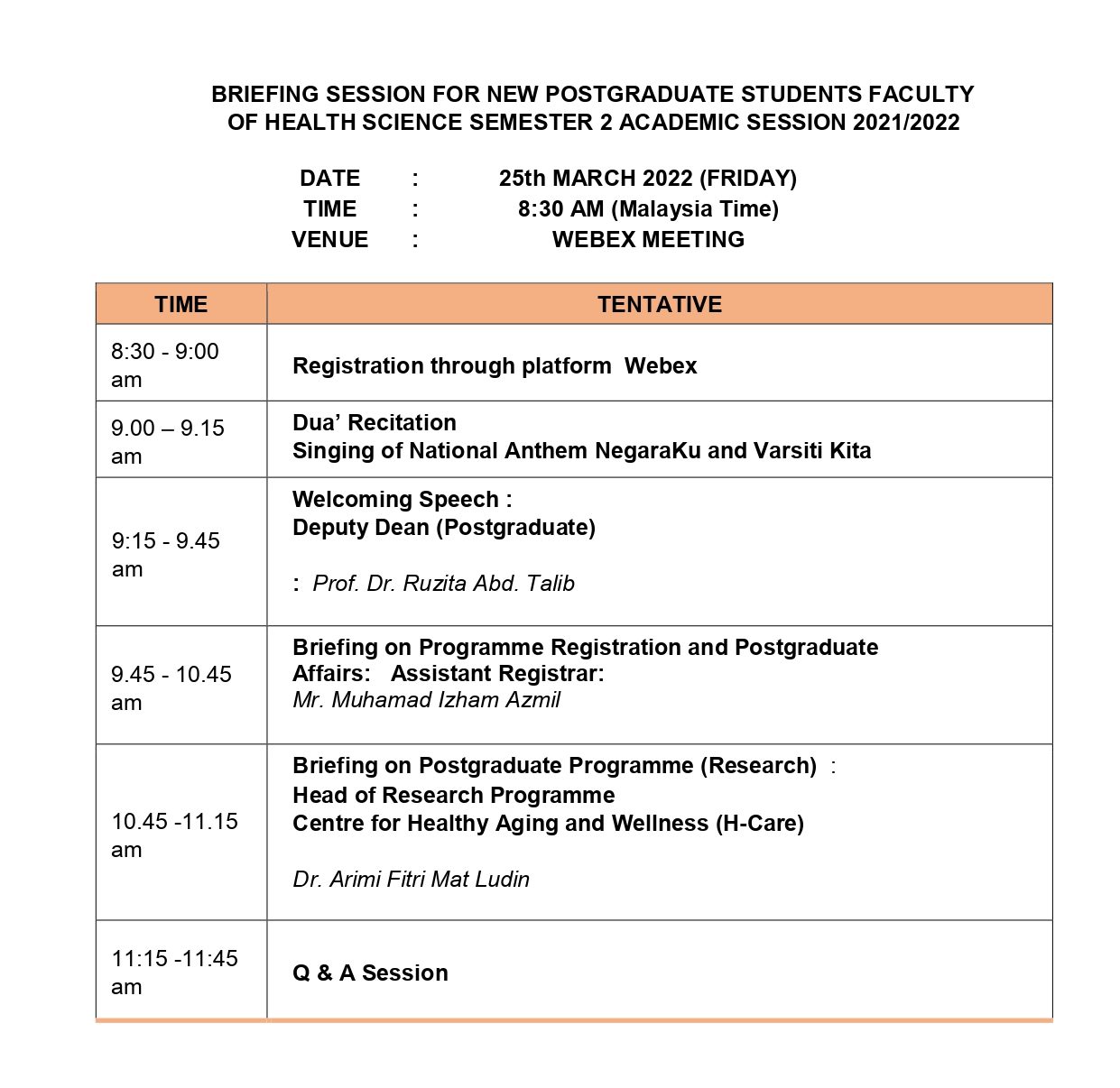 Briefing Session for New Postgraduate Students FSK Academic Session ...