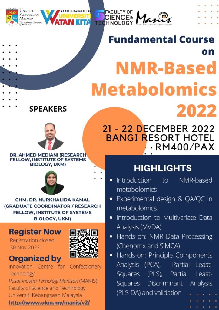 Fundamental Course on NMR-Based Metabolomics 2022 | Faculty of Science and Technology