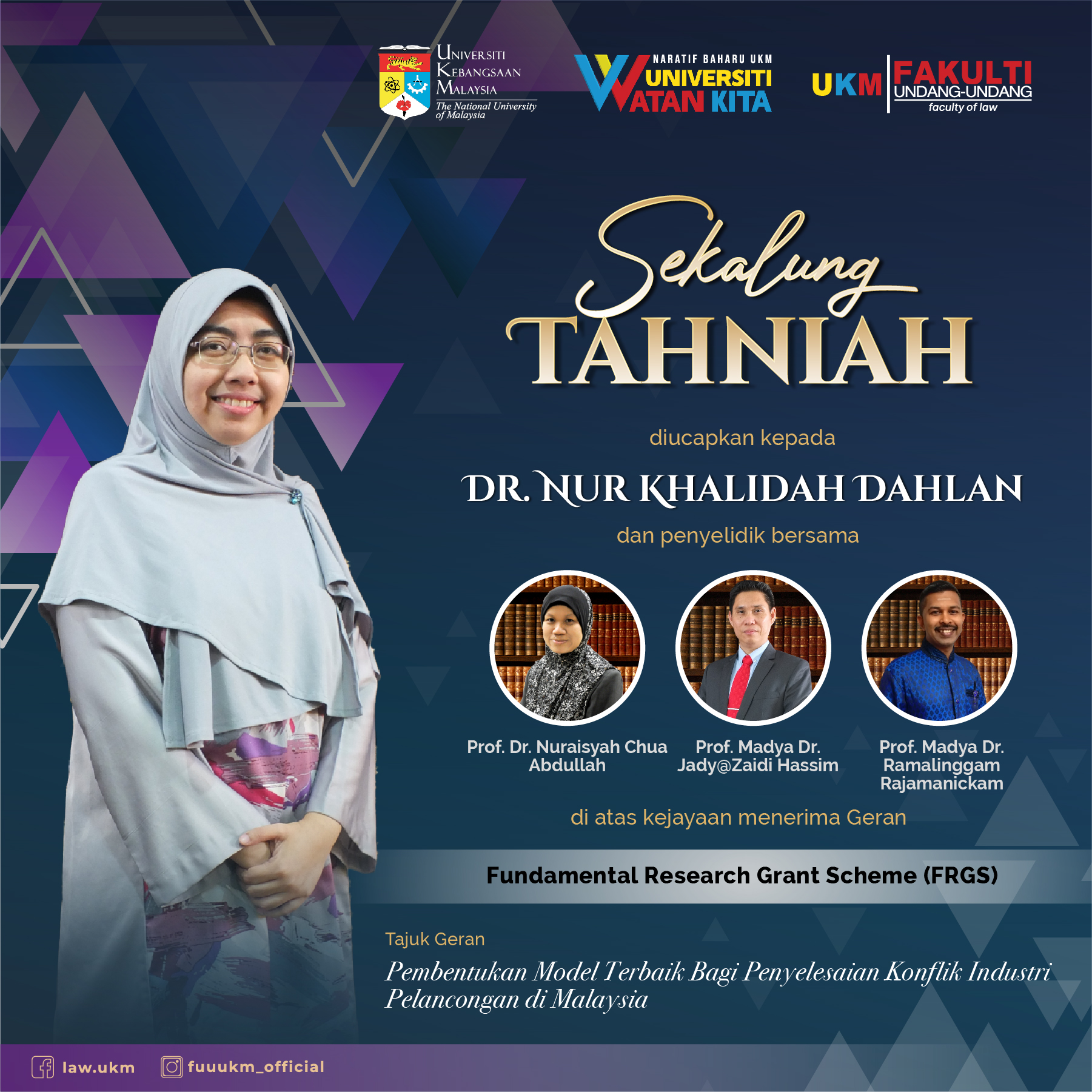 SEKALUNG TAHNIAH DI ATAS KEJAYAAN MENERIMA GERAN ‘Fundamental Research ...