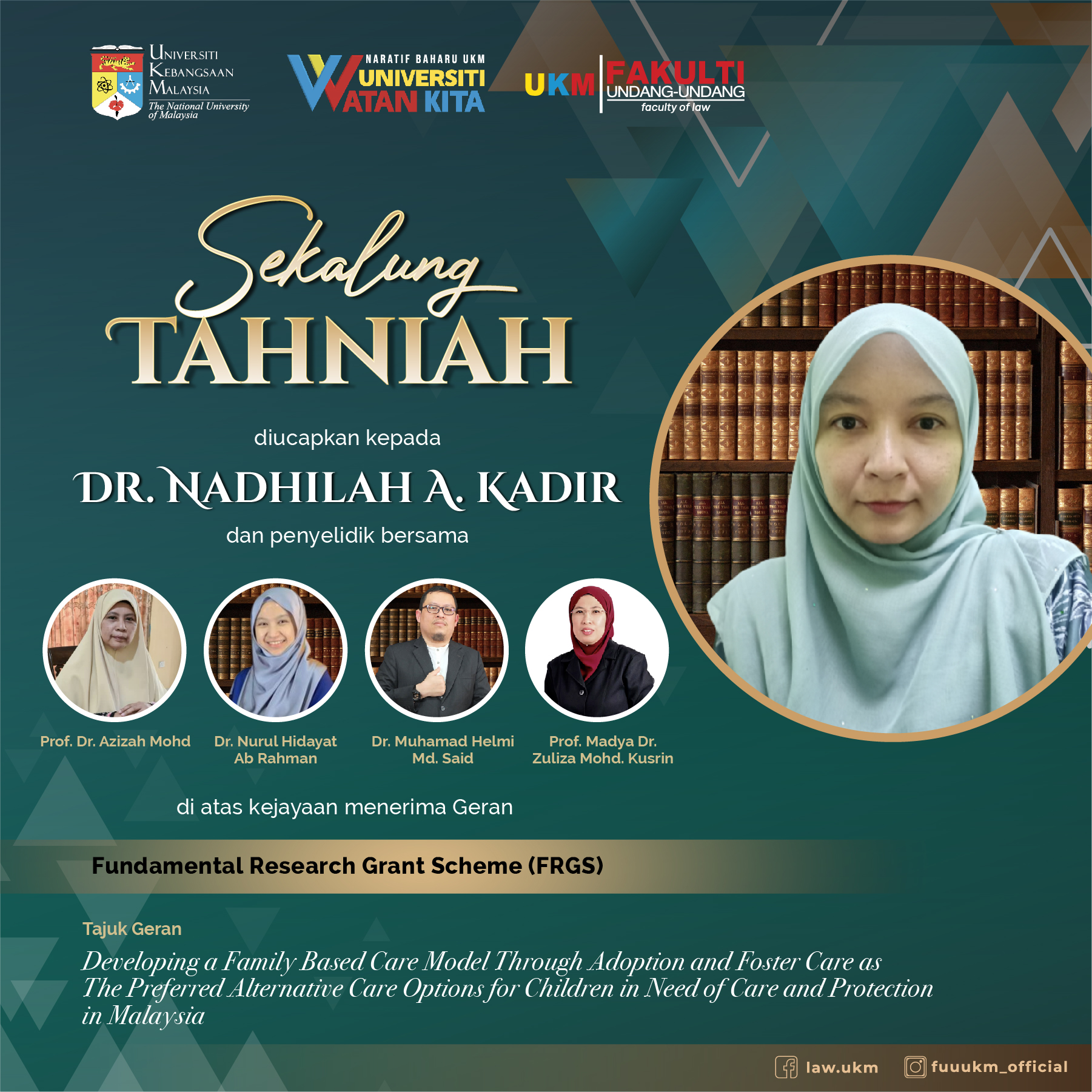 SEKALUNG TAHNIAH DI ATAS KEJAYAAN MENERIMA GERAN ‘Fundamental Research ...