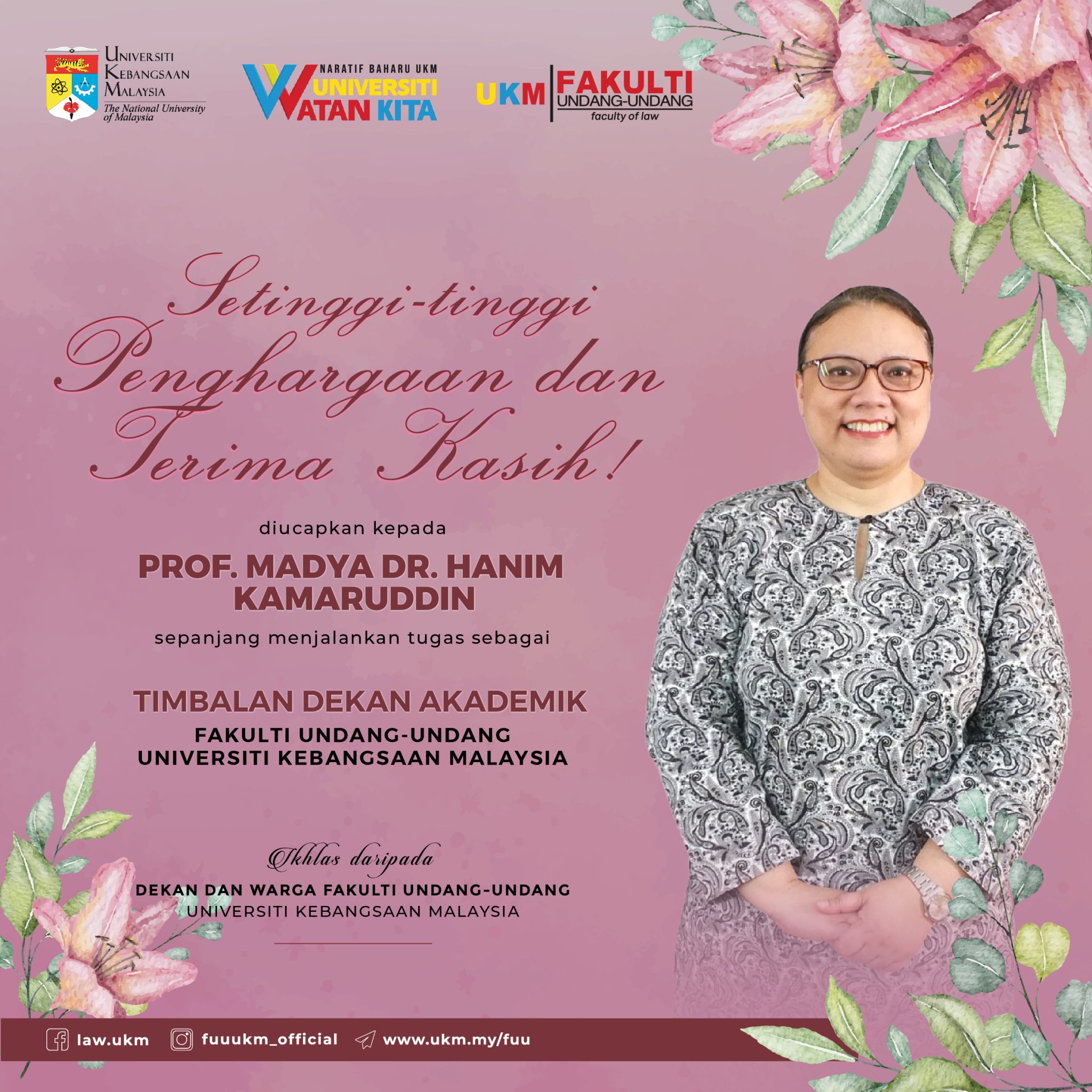 Setinggi-tinggi Penghargaan dan Terima Kasih diucapkan kepada Prof ...