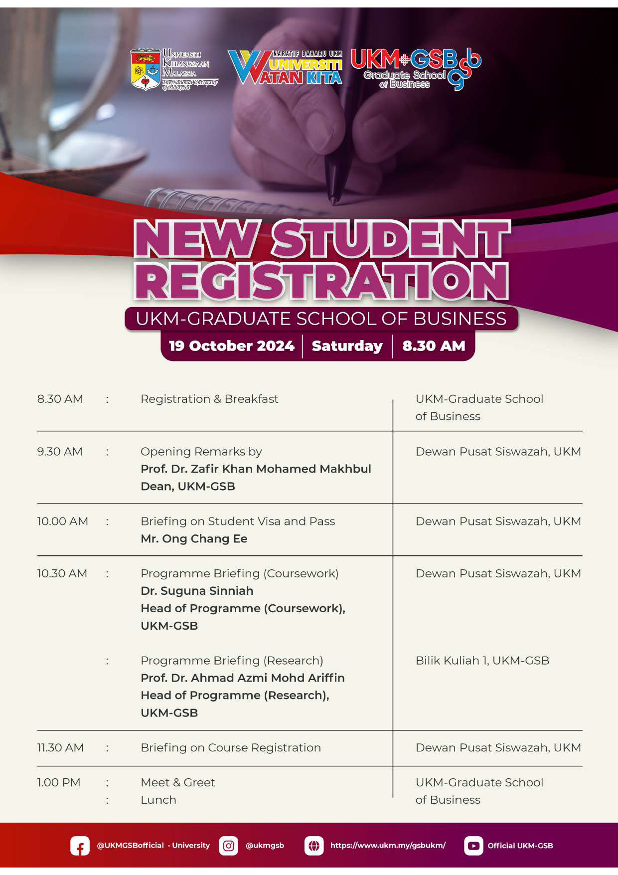 New Students Registration – UKM Graduate School of Business