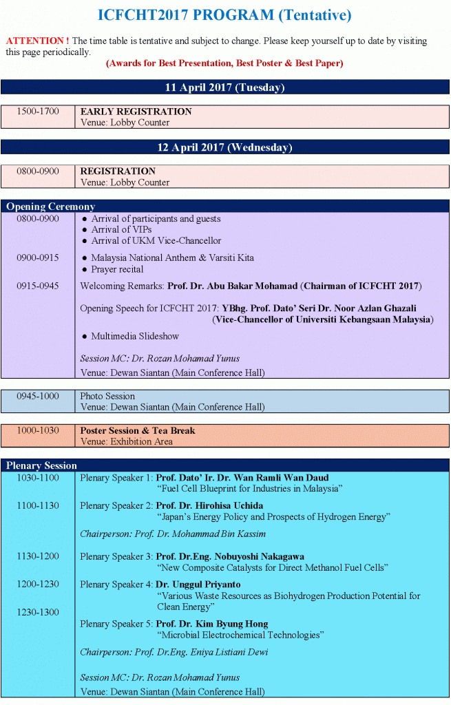 Conference Program | 6th ICFCHT 2017