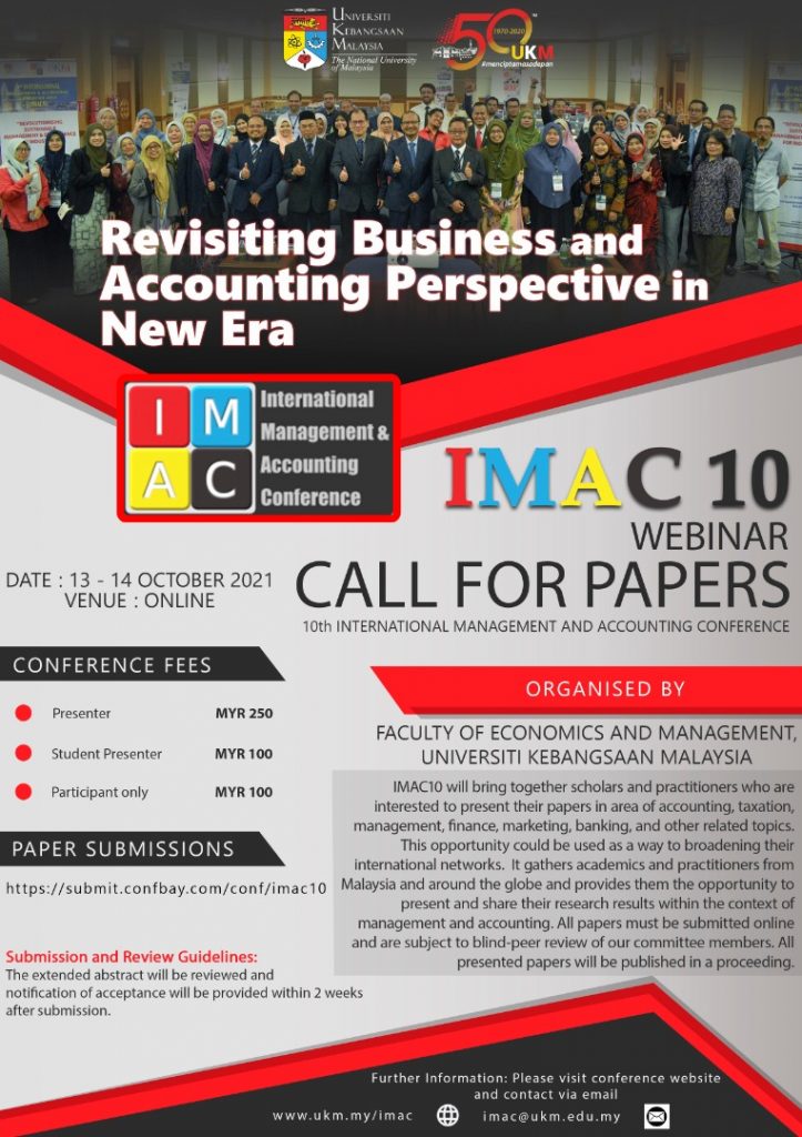 IMAC 10 Call for Papers – International Management & Accounting Conference