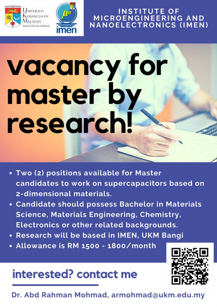 Vacancy for Master by Research | Institute of Microengineering and ...