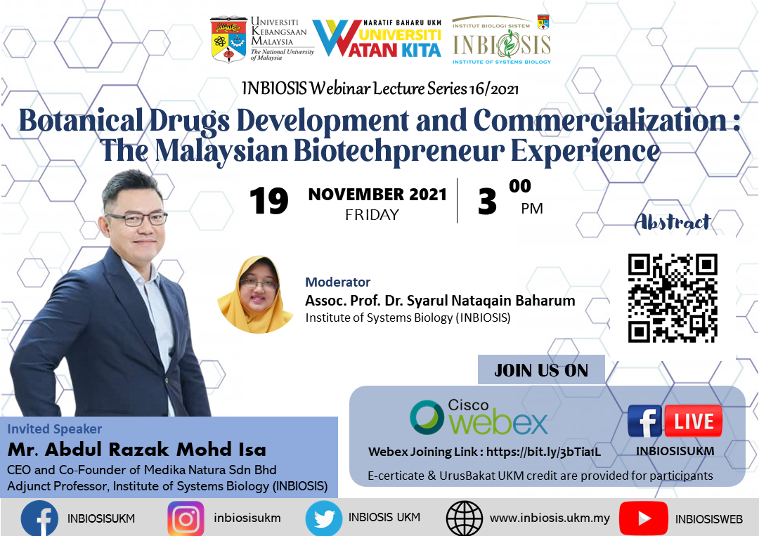 INBIOSIS Webinar Lecture Series 16/2021 | Institut Biologi Sistem