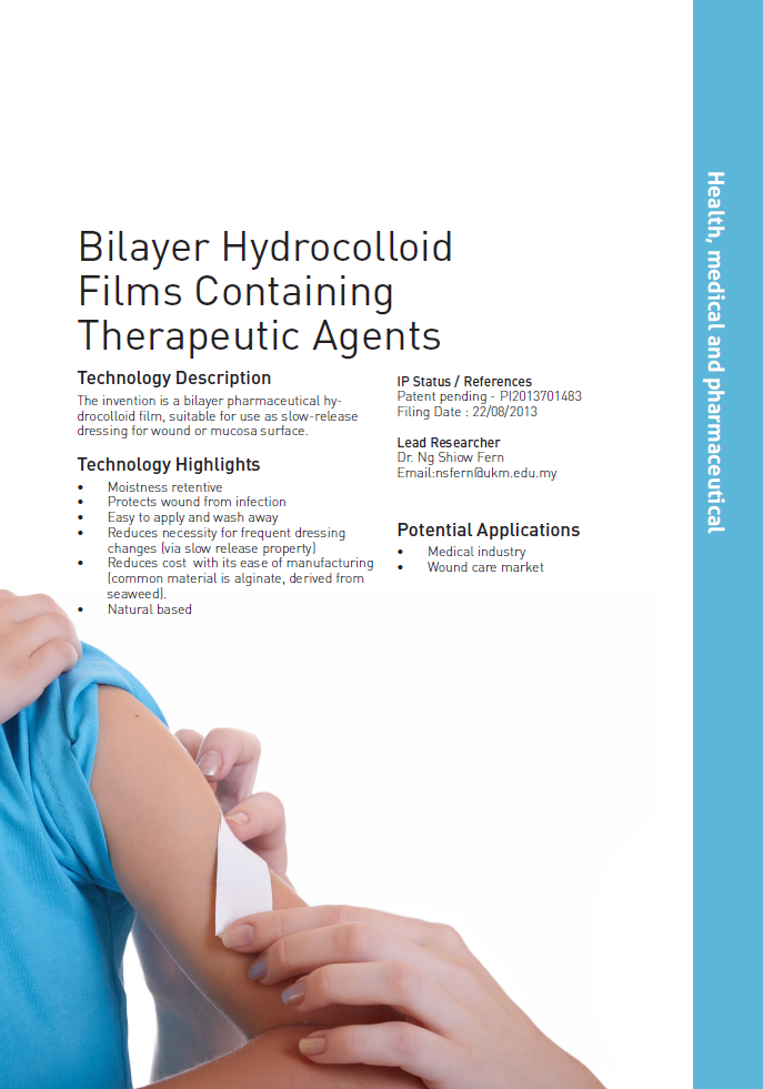Bilayer Hydrocolloid Films Containing Therapeutics Agents | Centre for ...