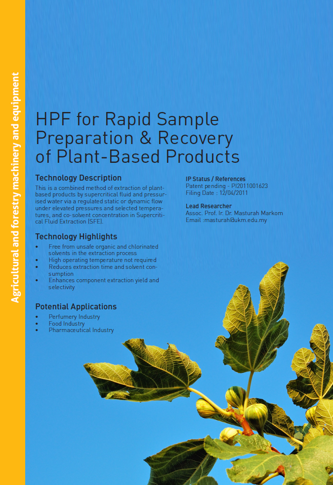 HPF for Rapid Sample Preparation & Recovery of Plant-Based Products ...