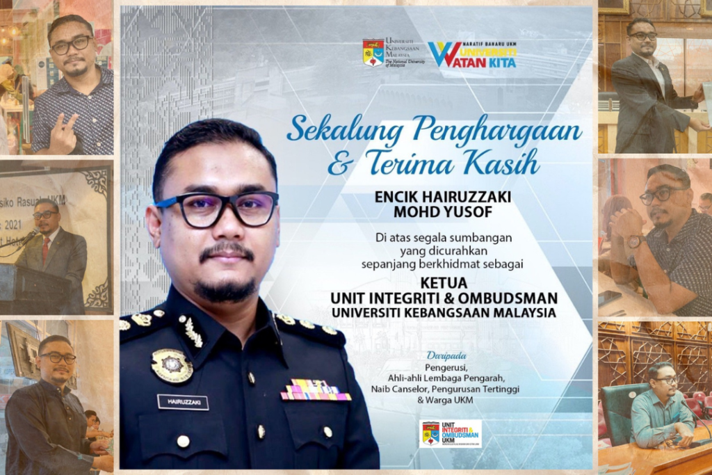Sekalung Penghargaan & Terima Kasih kepada Ketua Unit Integriti & Ombudsman – Pusat Integriti ...
