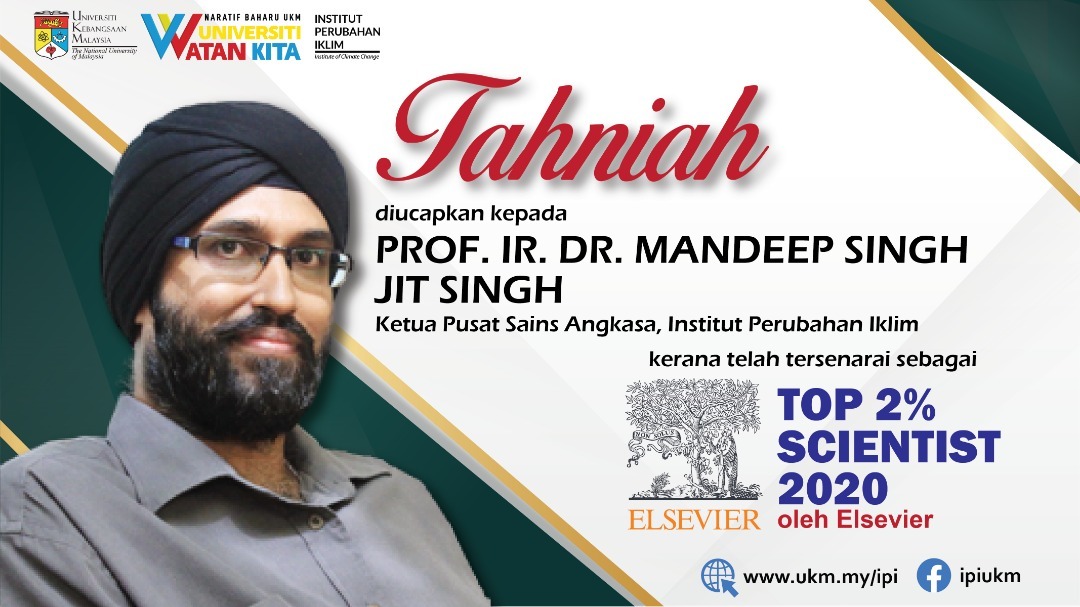 Tahniah! Top 2% Scientist Elsevier tahun 2020 – Institut Perubahan Iklim