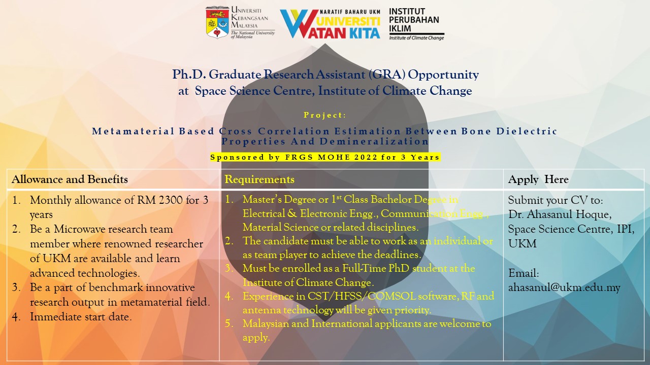 Ph.D. Graduate Research Assistant (GRA) Opportunity at Space Science ...