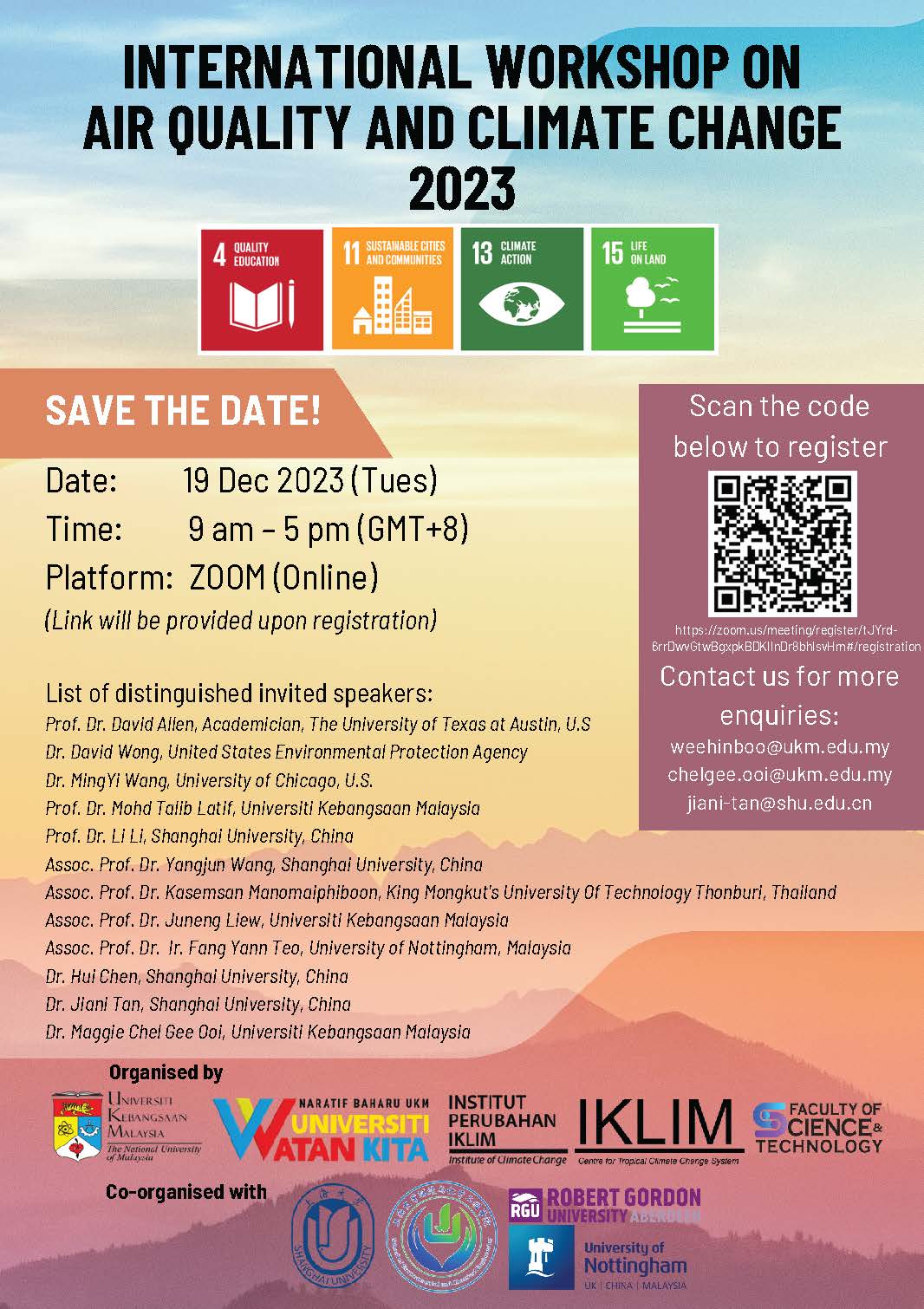 International Workshop on Climate Change and Air Quality 2023 – Institut Perubahan Iklim