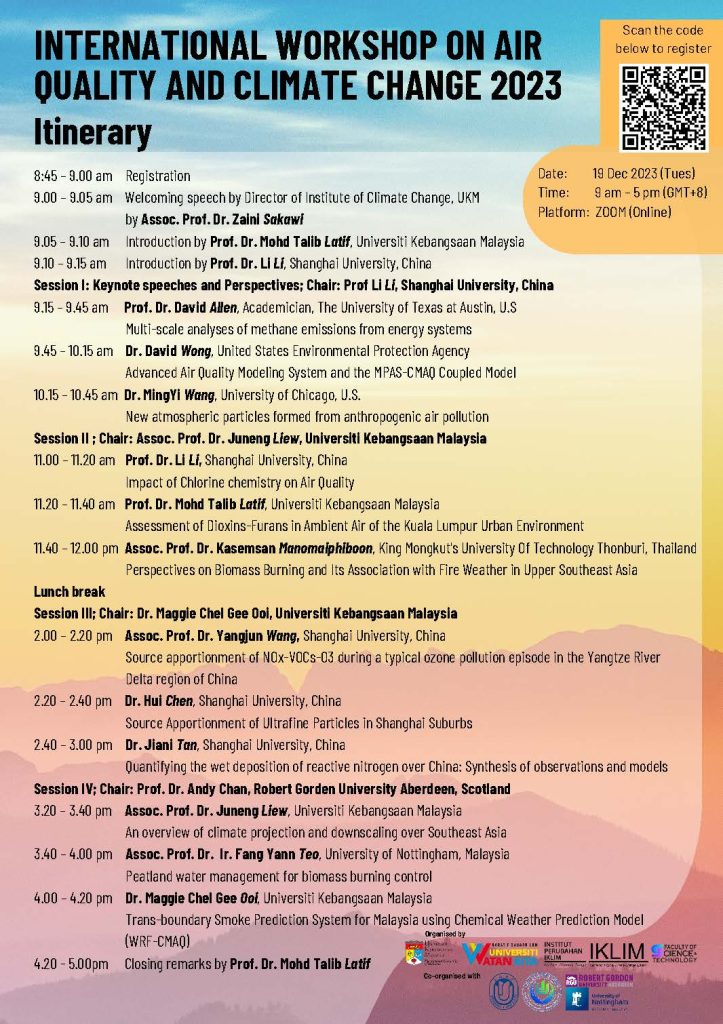 International Workshop on Climate Change and Air Quality 2023 – Institut Perubahan Iklim