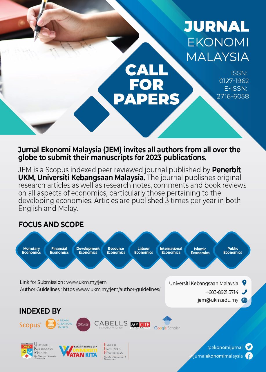 Call for Papers – Jurnal Ekonomi Malaysia