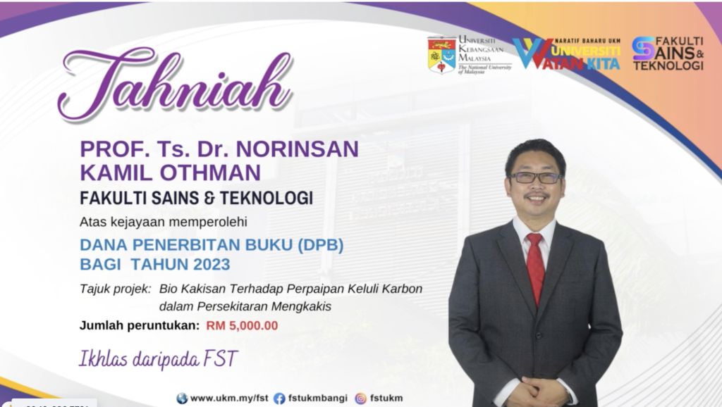 Tahniah Prof Ts. Dr Norinsan Kamil Othman mendapat Dana Penerbitan Buku! – Department of Applied ...