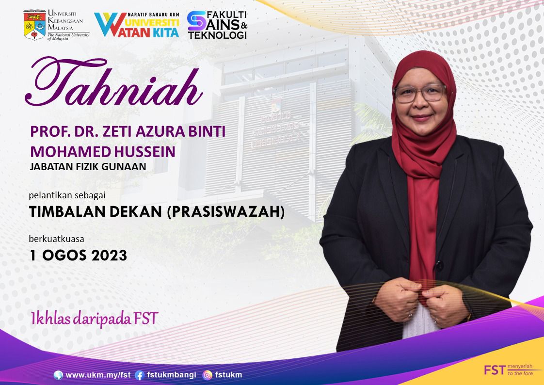 Tahniah diucapkan kepada Prof Dr Zeti Azura Mohamed Hussein di atas ...