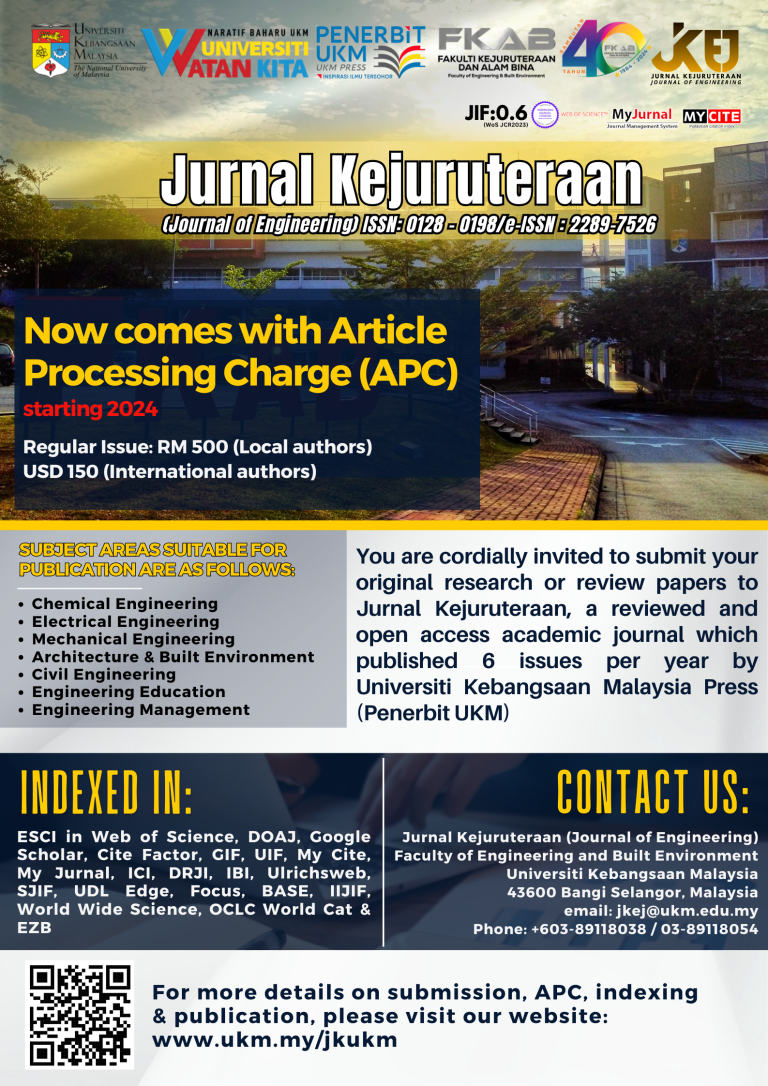 Article Processing Charge (APC) | Jurnal Kejuruteraan