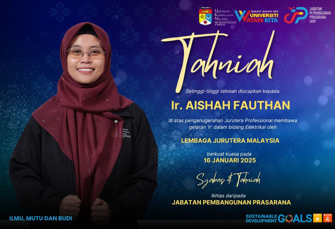 TAHNIAH ATAS PENGANUGERAHAN JURUTERA PROFESIONAL "Ir." OLEH LEMBAGA ...