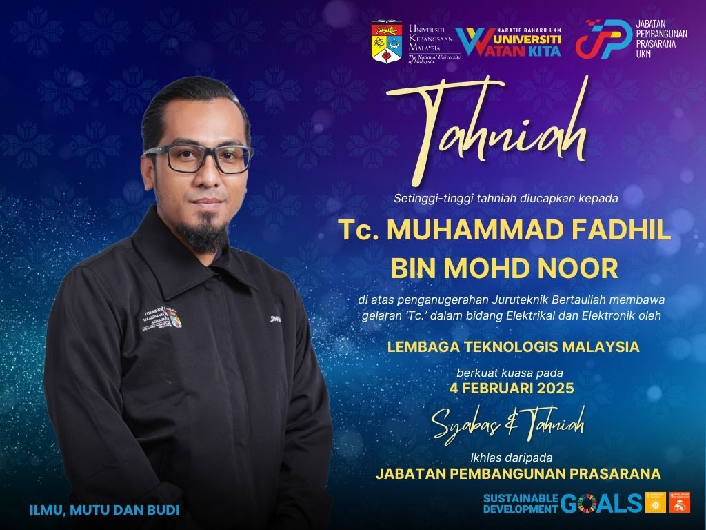 TAHNIAH ATAS PENGANUGERAHAN JURUTERA PROFESIONAL "Tc." OLEH LEMBAGA ...
