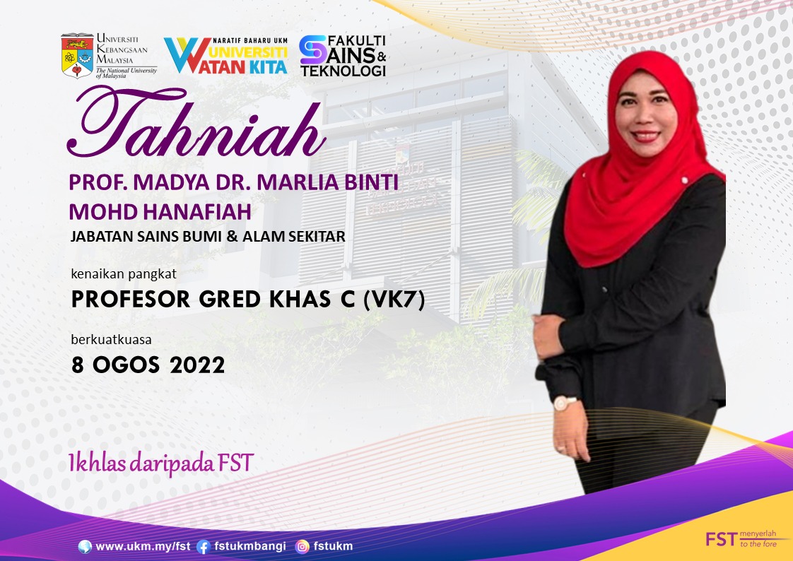 Tahniah Prof Dr. Marlia Mohd Hanafiah di atas kenaikan pangkat ke ...