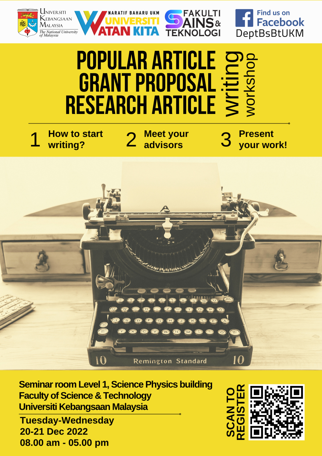 Popular article, grant proposal and research article writing workshop ...