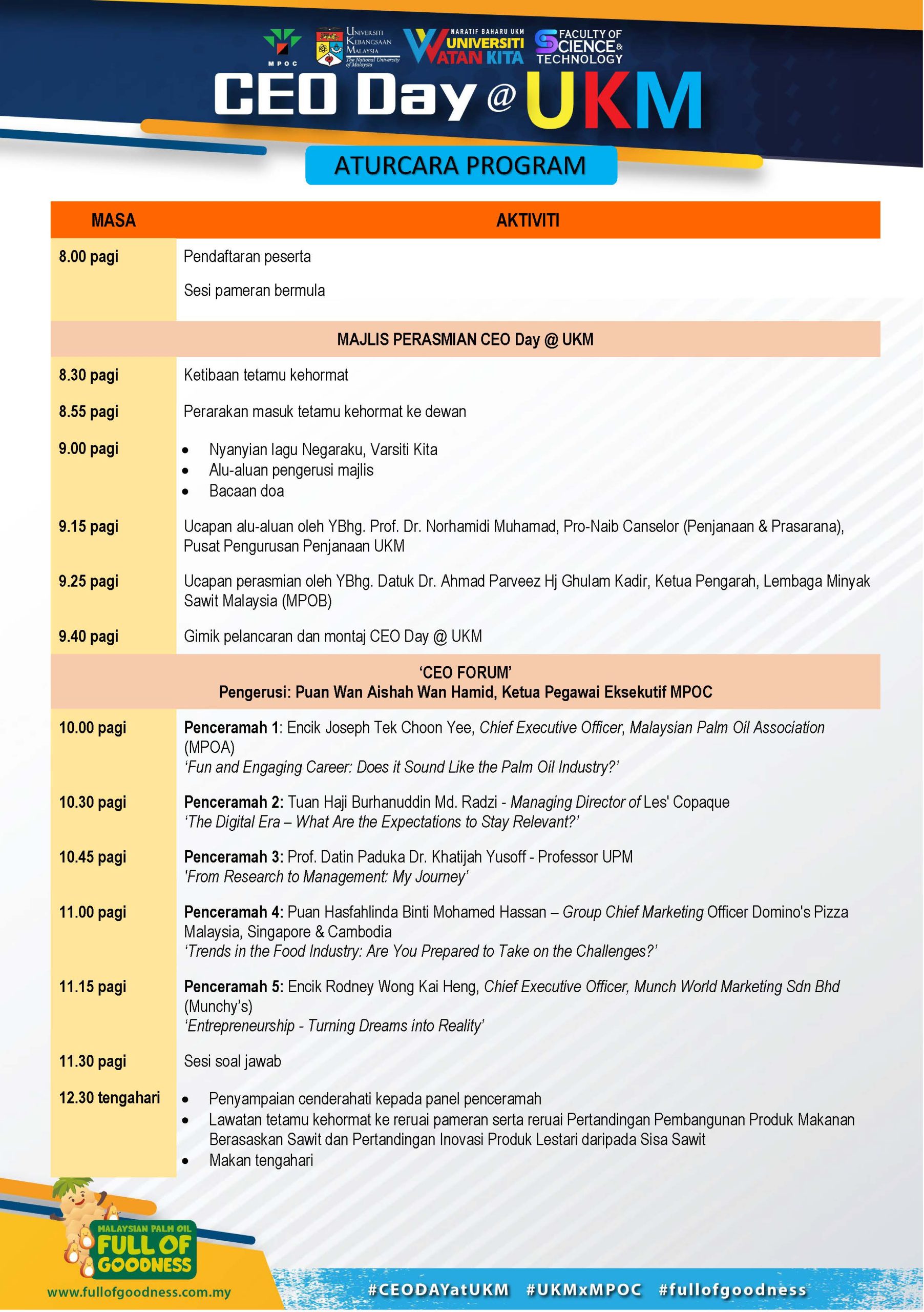 CEO Day @ UKM - JABATAN SAINS MAKANAN