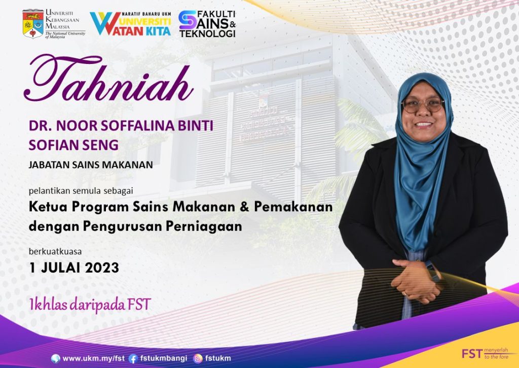 Ucapan Tahniah / Congratulations - DEPARTMENT OF FOOD SCIENCES