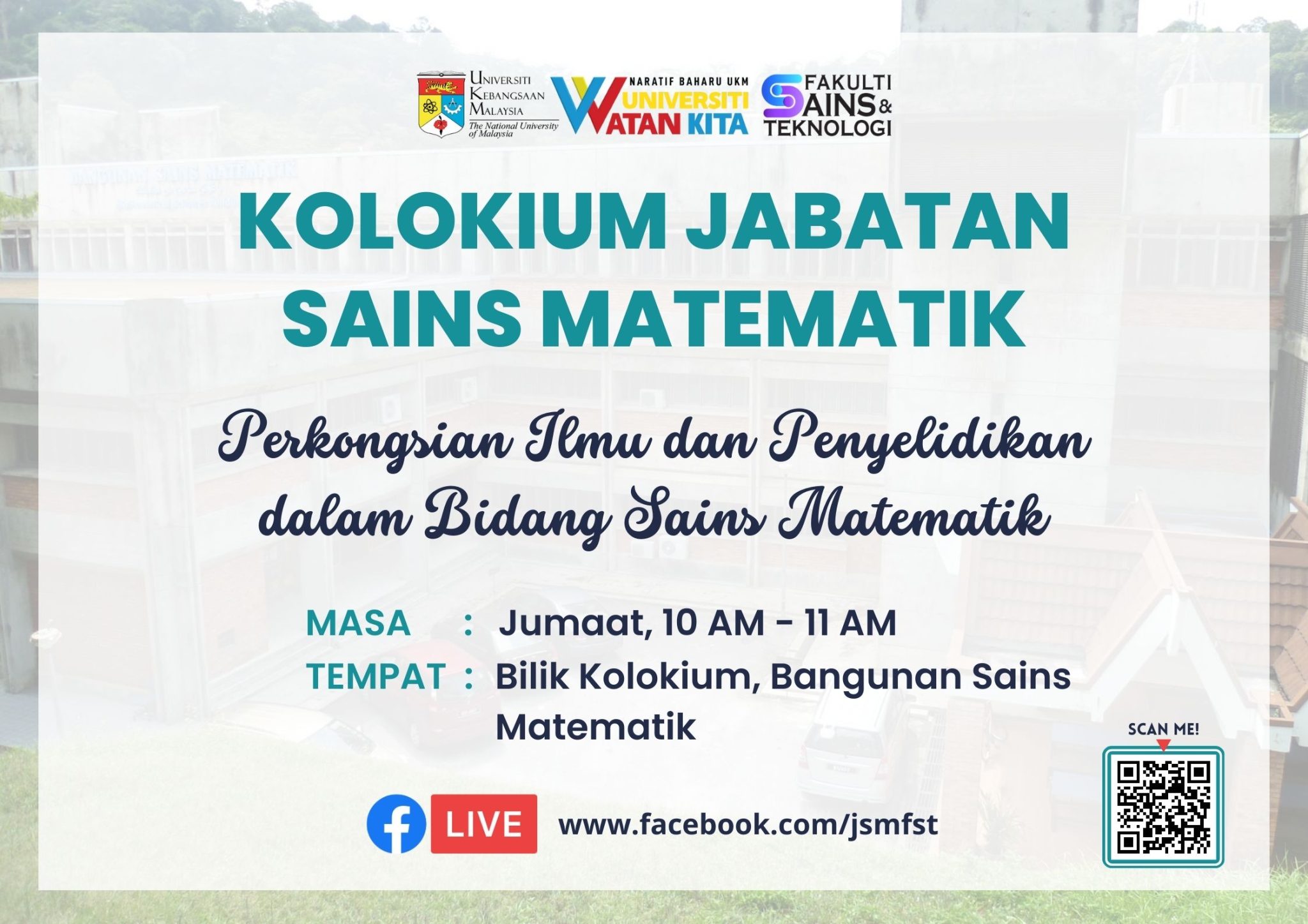 Siri Kolokium JSM | Jabatan Sains Matematik, FST UKM