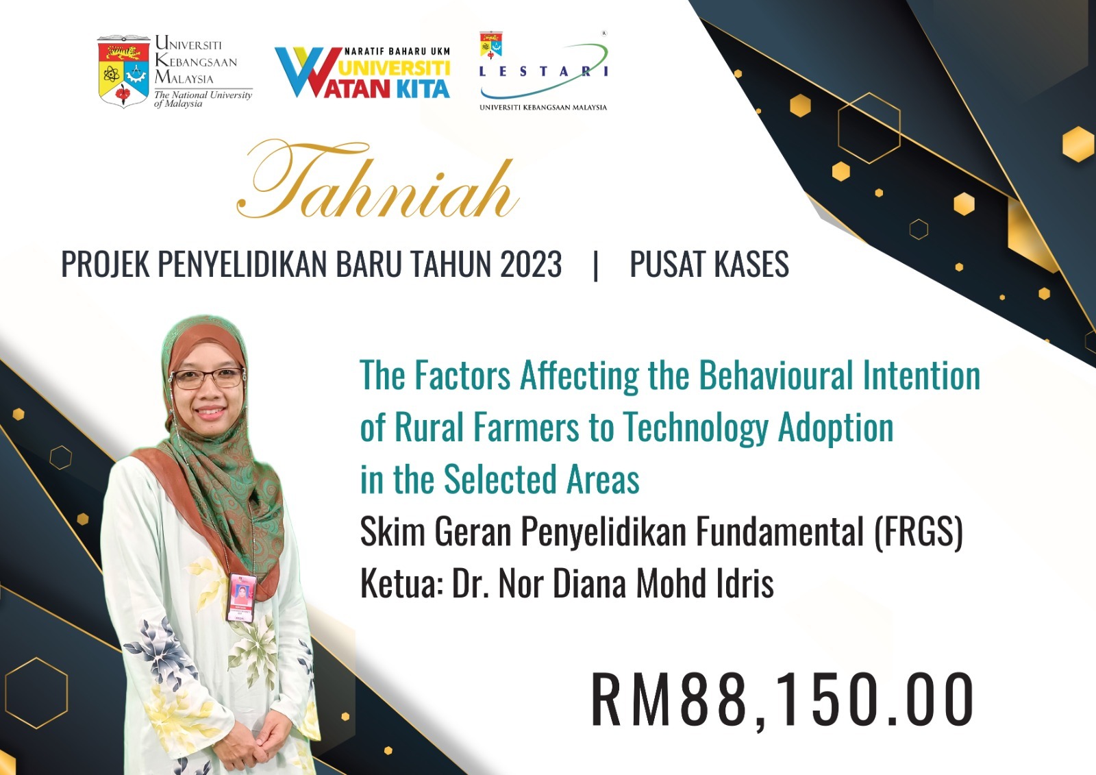 Tahniah Dr. Nor Diana Mohd Idris – KASES, LESTARI UKM