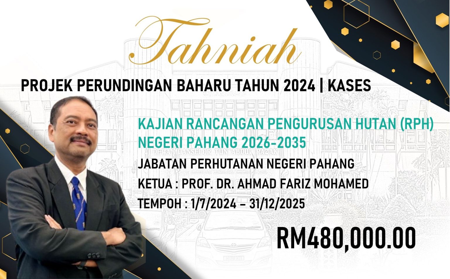 Tahniah Prof. Dr. Ahmad Fariz Mohamed & Encik Bisharuzi Omar diatas penerimaan projek ...