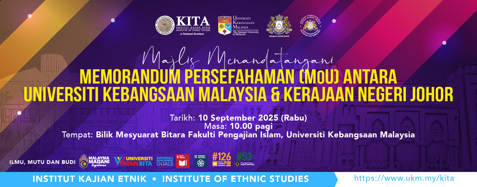 MoU Signing Ceremony between UKM and Johor State Government, 10 ...