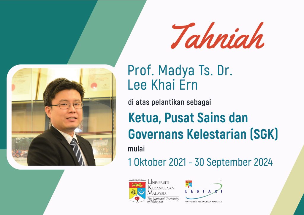 Tahniah, Prof. Madya Ts. Dr. Lee Khai Ern | LESTARI UKM
