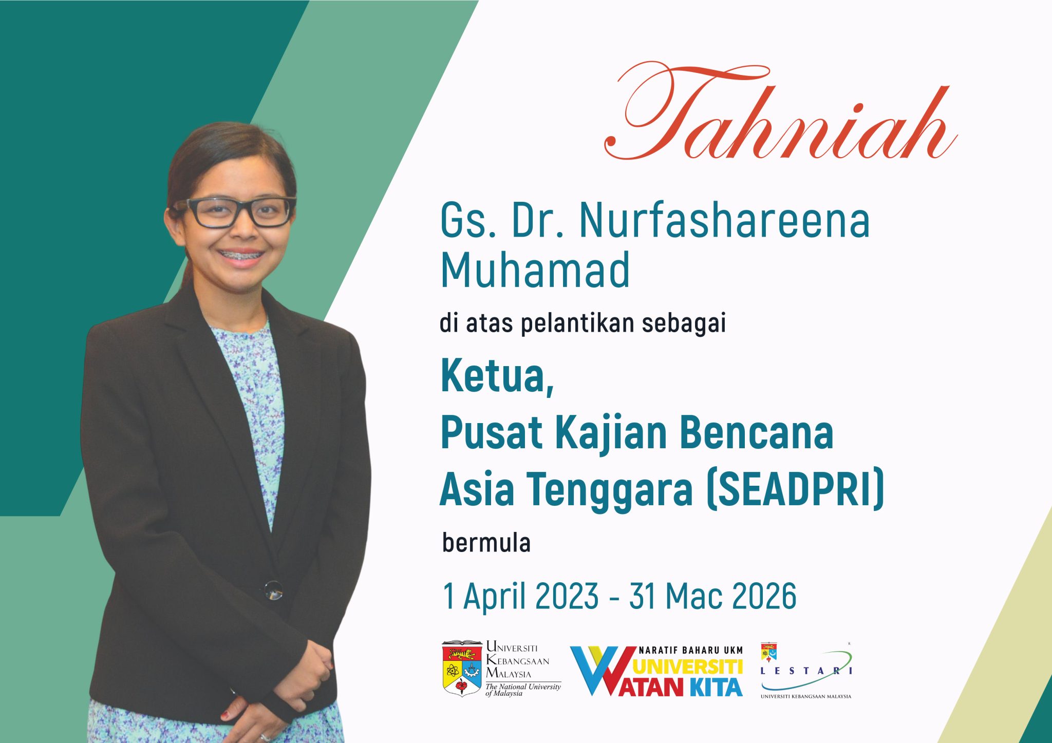 Tahniah, Dr. Nurfashareena | LESTARI UKM