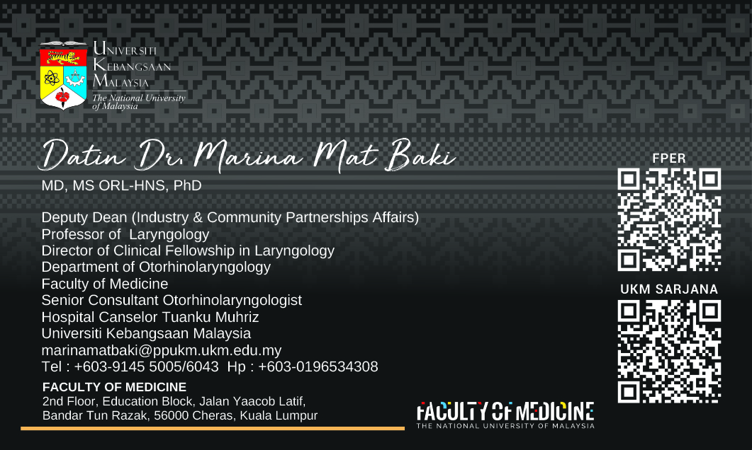 PROF. DATIN DR. MARINA MAT BAKI - Faculty of Medicine UKM