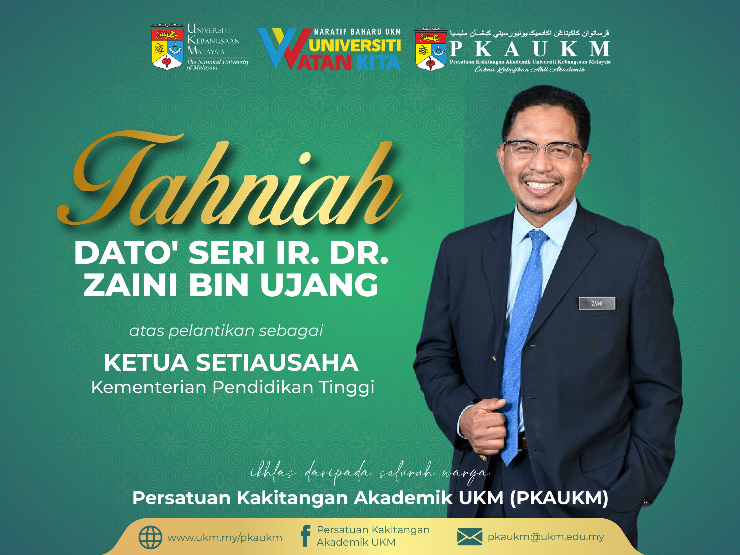 Tahniah atas pelantikan sebagai Ketua Setiausaha Kementerian Pendidikan Tinggi - Persatuan ...