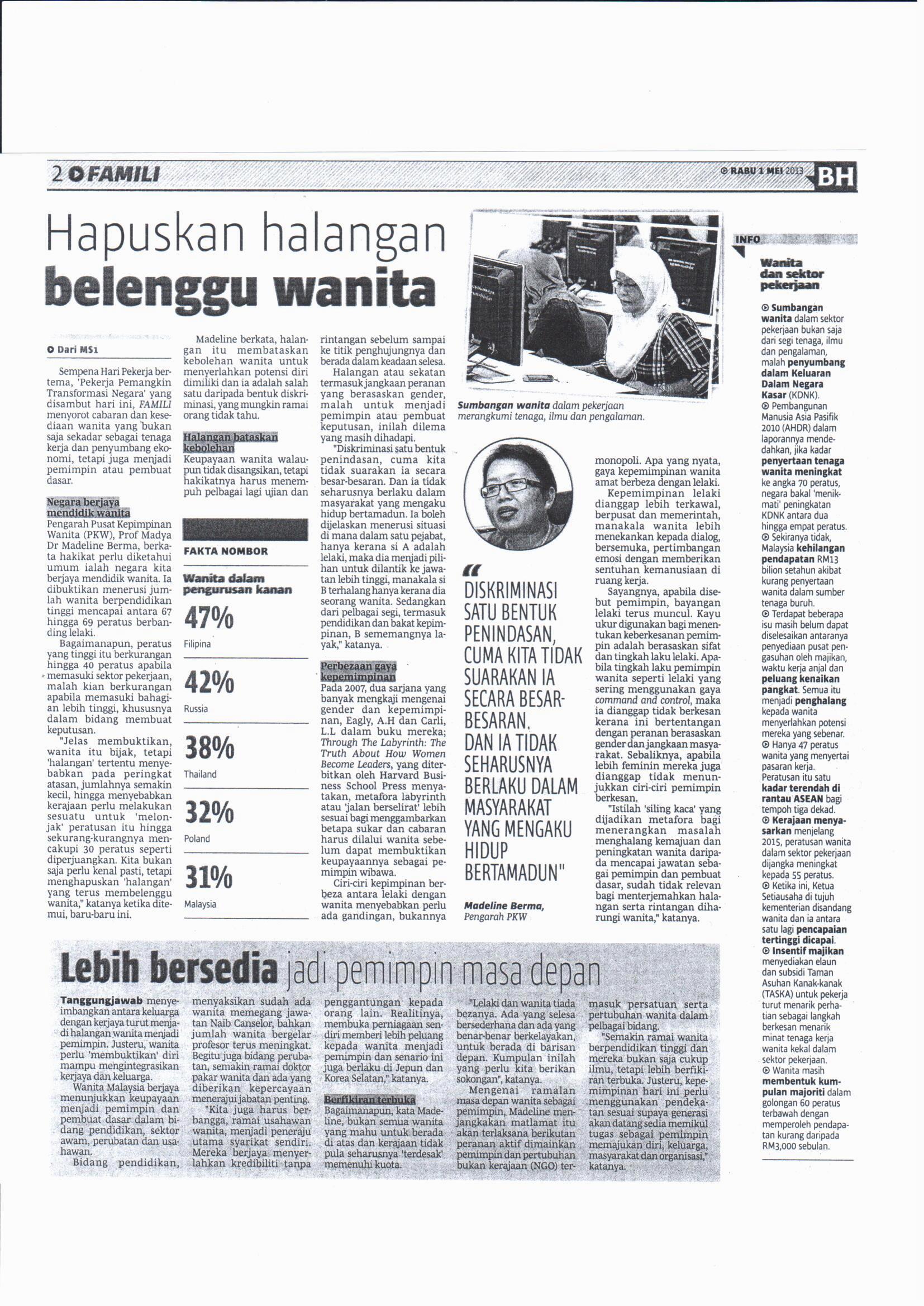 Pusat Kepimpinan Wanita Di Akhbar | Pusat Kepimpinan Wanita Tun Fatimah ...