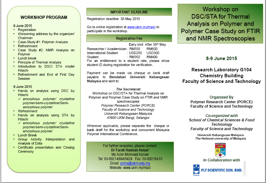 Conferences, Seminars & Workshops | Polymer Research Center (PORCE)