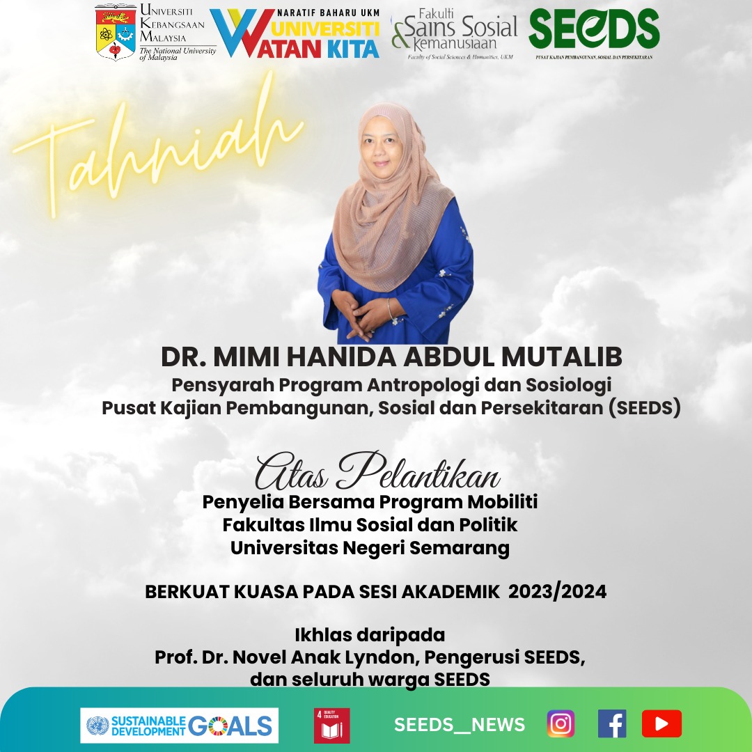 UCAPAN TAHNIAH KEPADA DR. MIMI HANIDA ABDUL MUTALIB | PUSAT KAJIAN PEMBANGUNAN, SOSIAL ...