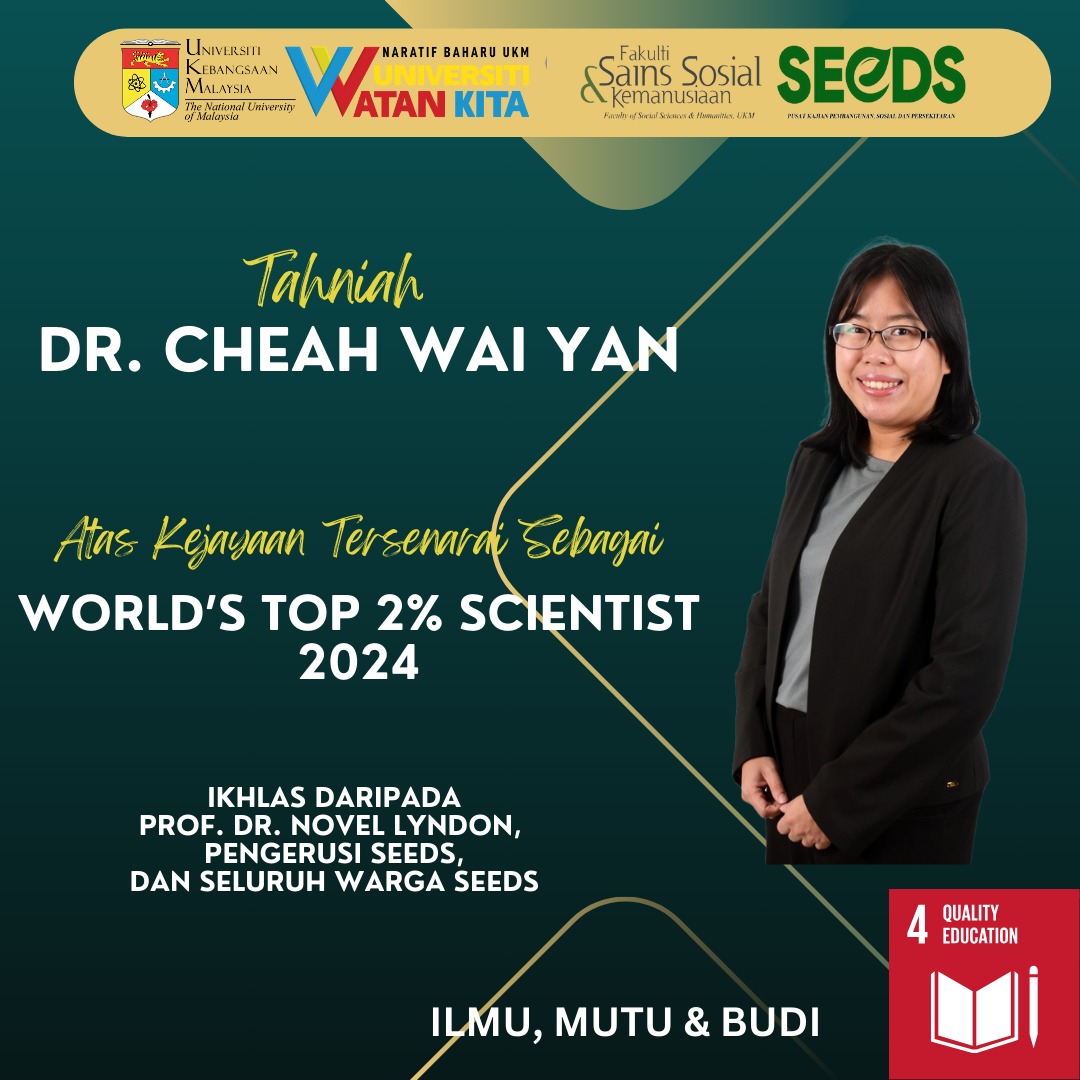 “TAHNIAH DR. CHEAH WAI YAN” | PUSAT KAJIAN PEMBANGUNAN, SOSIAL & PERSEKITARAN
