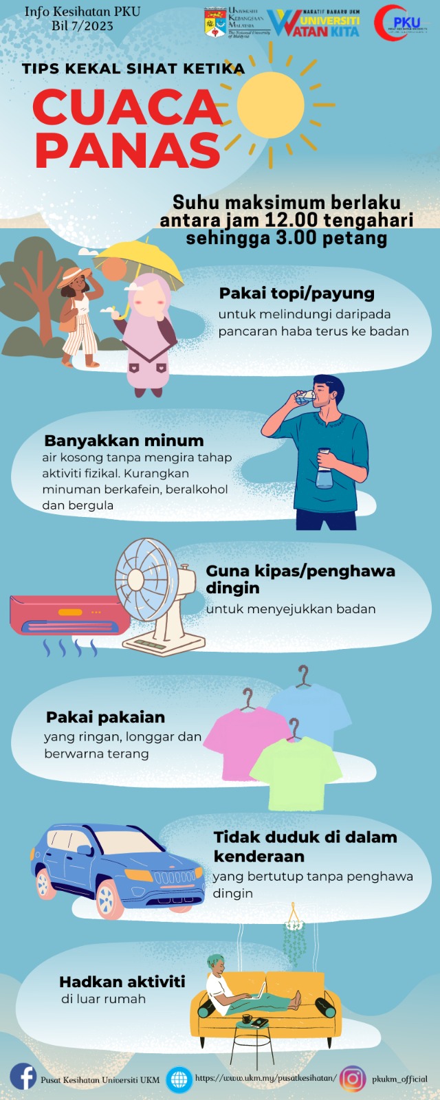 TIPS KEKAL SIHAT KETIKA CUACA PANAS | Pusat Kesihatan Universiti