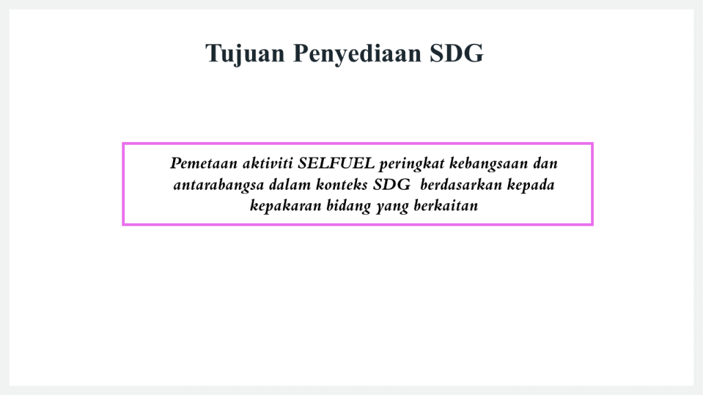 SDG@SELFUEL | Institut Sel Fuel