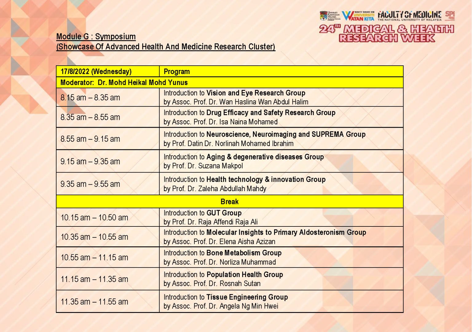 Medical & Health Research Week - Secretariat of Research & Innovation ...