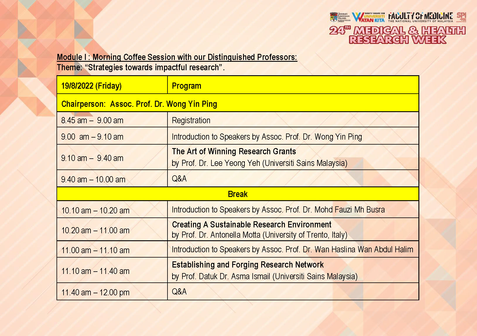 Medical & Health Research Week - Secretariat of Research & Innovation ...