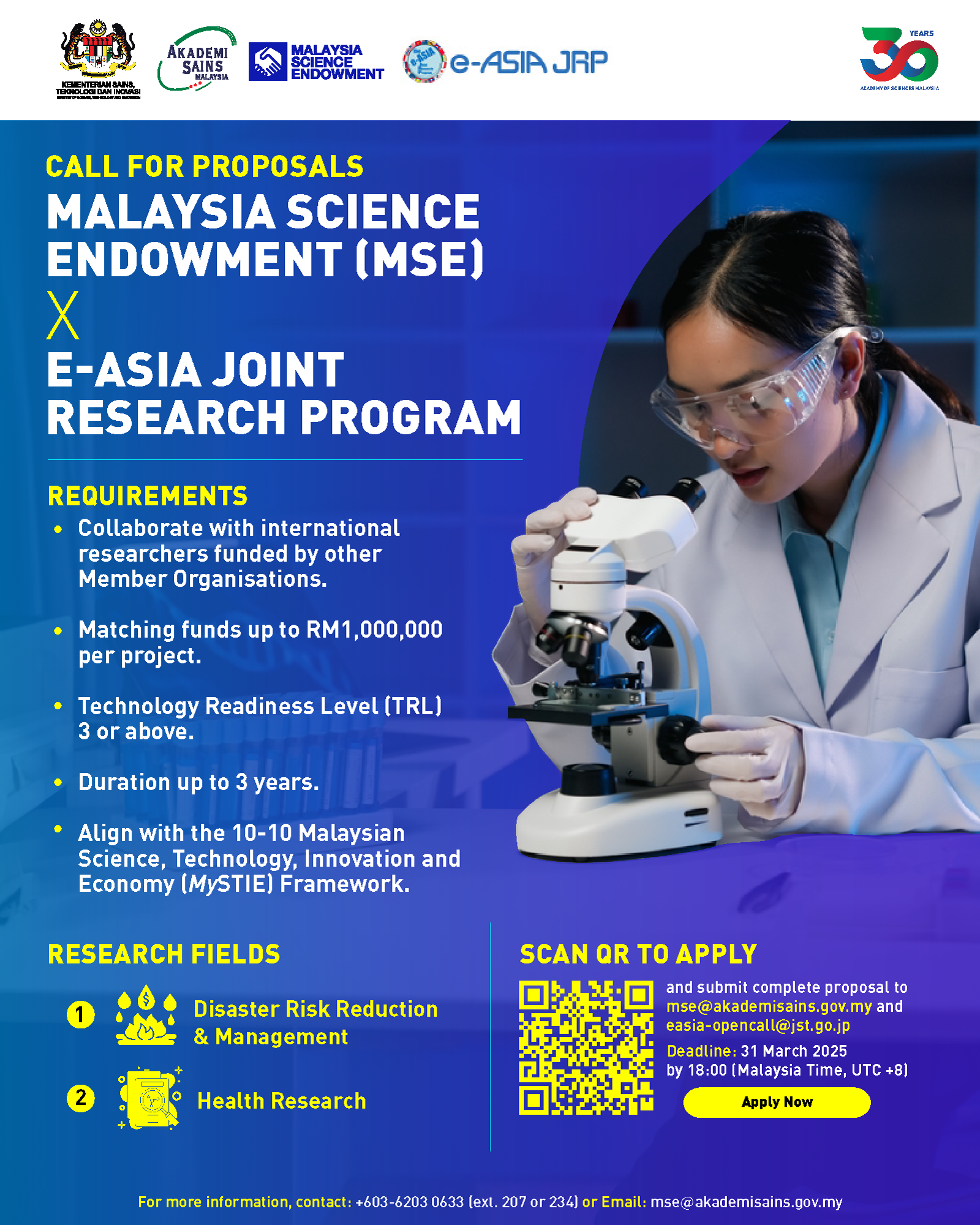Malaysia Science Endowment X E-Asia Joint Research Programme ...